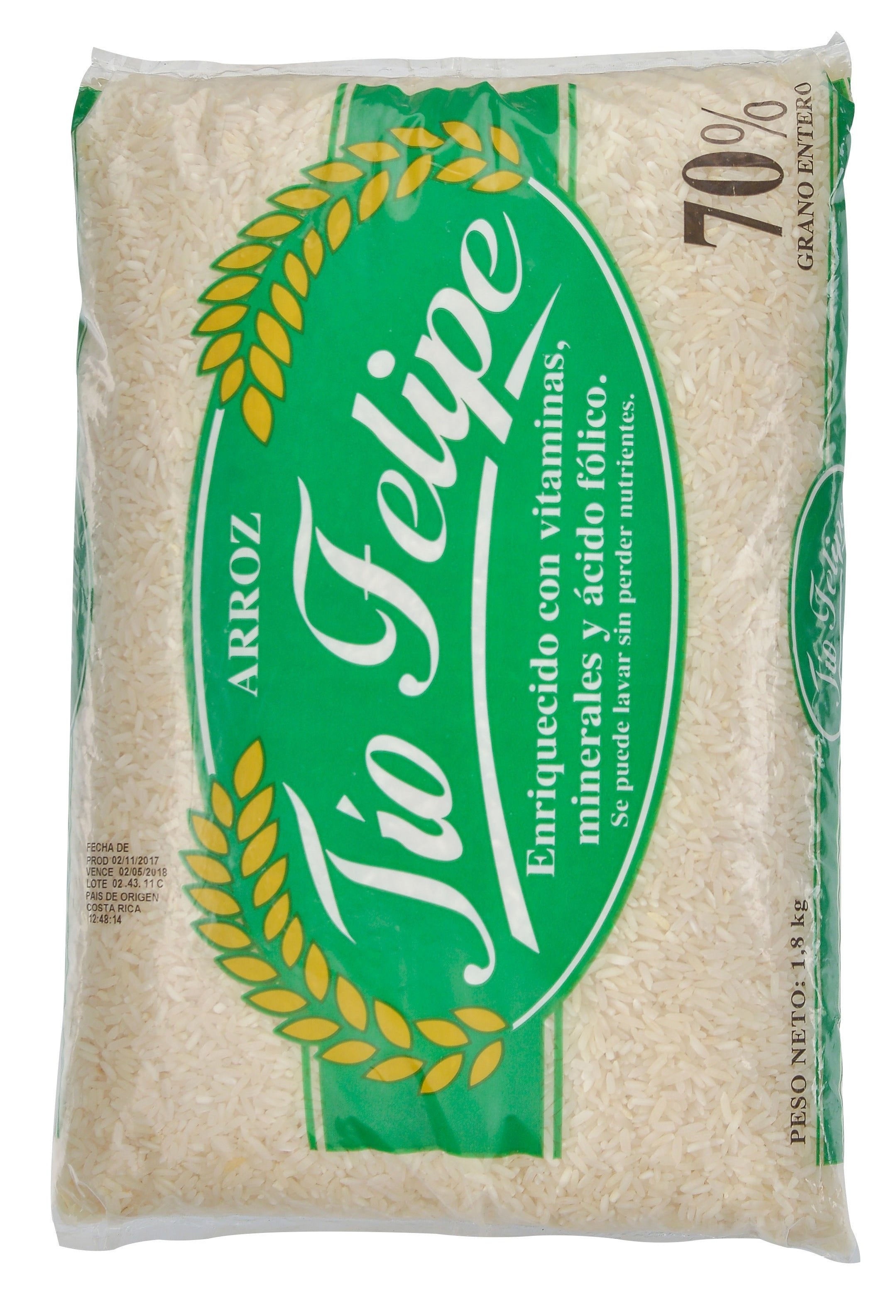 ARROZ TÍO FELIPE 70% GRANO ENTERO – El Localito.com